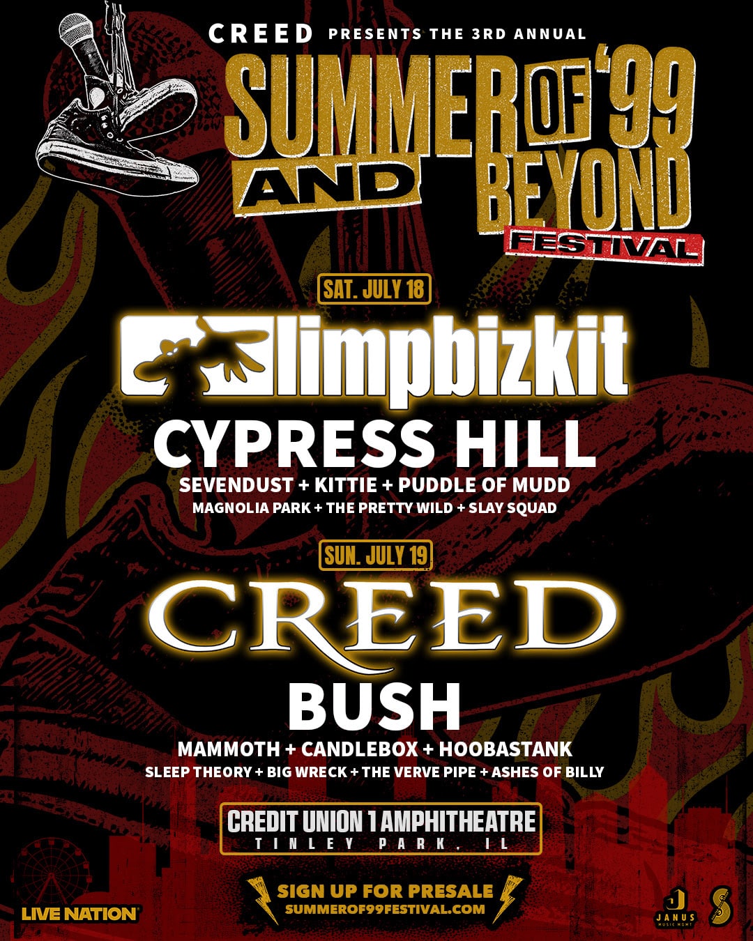 CREED’S 3RD ANNUAL SUMMER OF "99 AND BEYOND FESTIVAL" RETURNS WITH LIMP ...